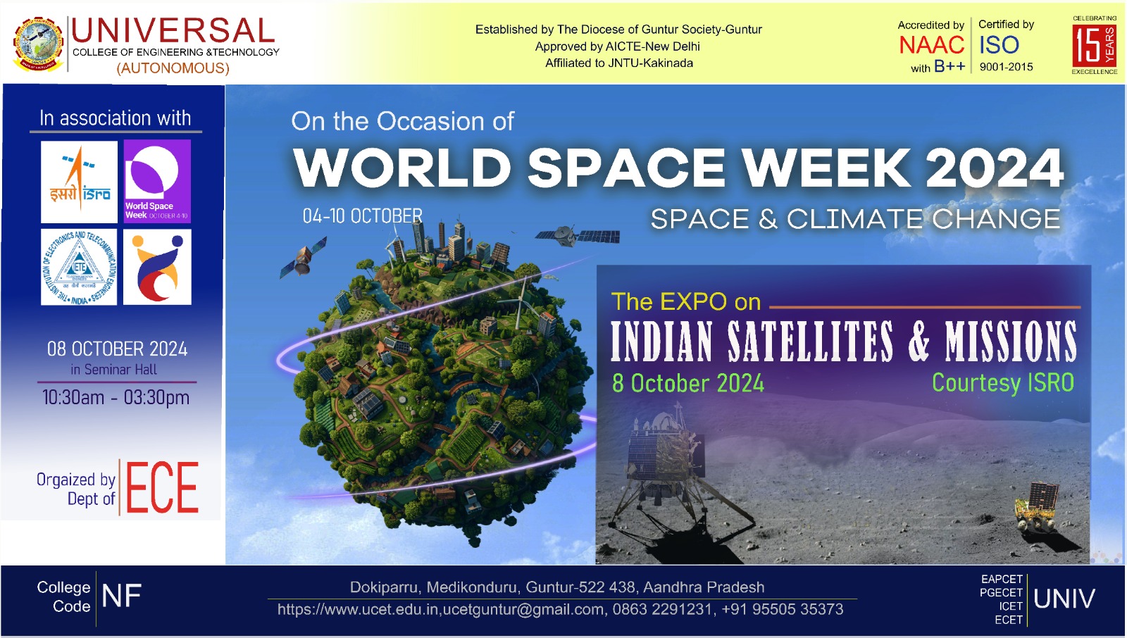 Photo Gallery of World Space Week held on 08-10-24 - Universal College ...